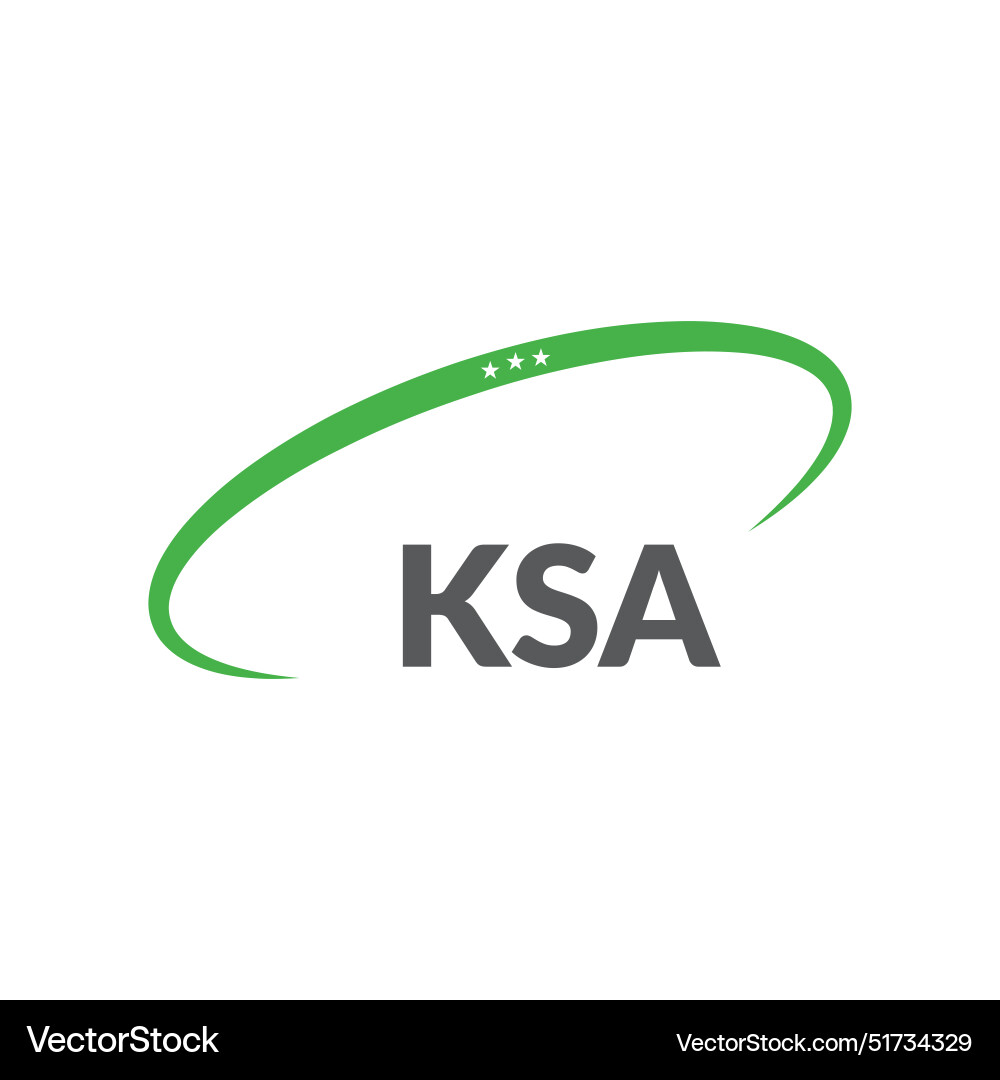 Ksa letter logo design on white background Vector Image