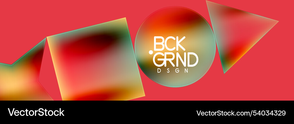 Neon color geometric shapes square triangle circle