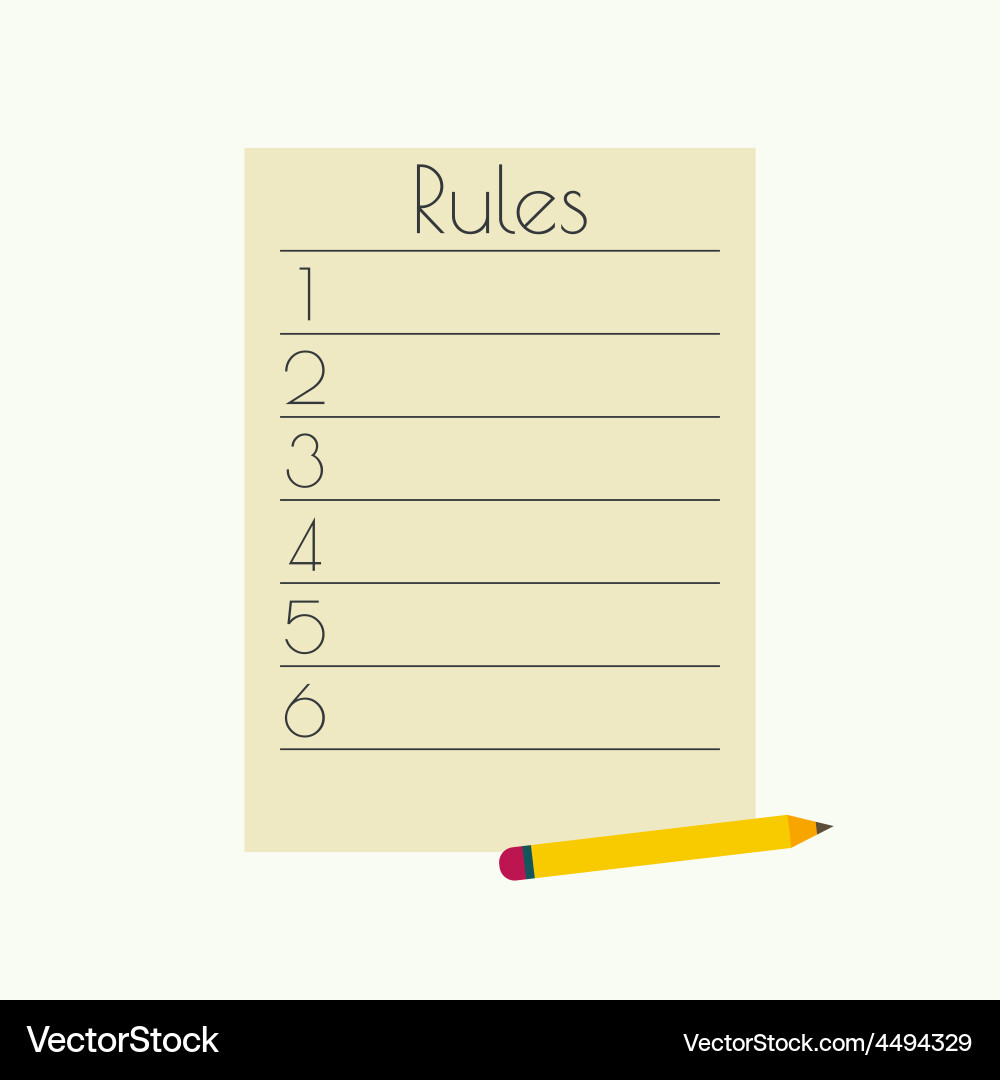 Rule list Royalty Free Vector Image - VectorStock
