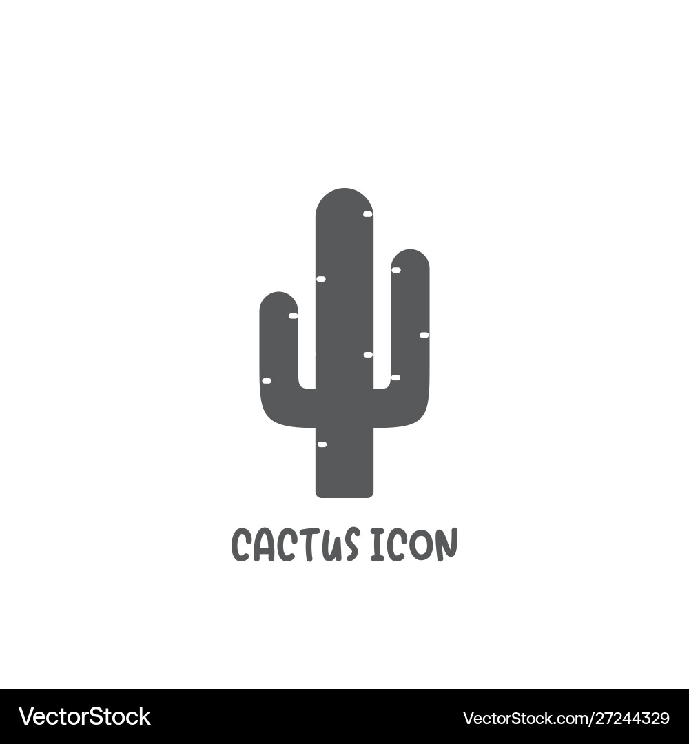 Simple Cactus Icon - Desert Style Royalty Free Vector Image
