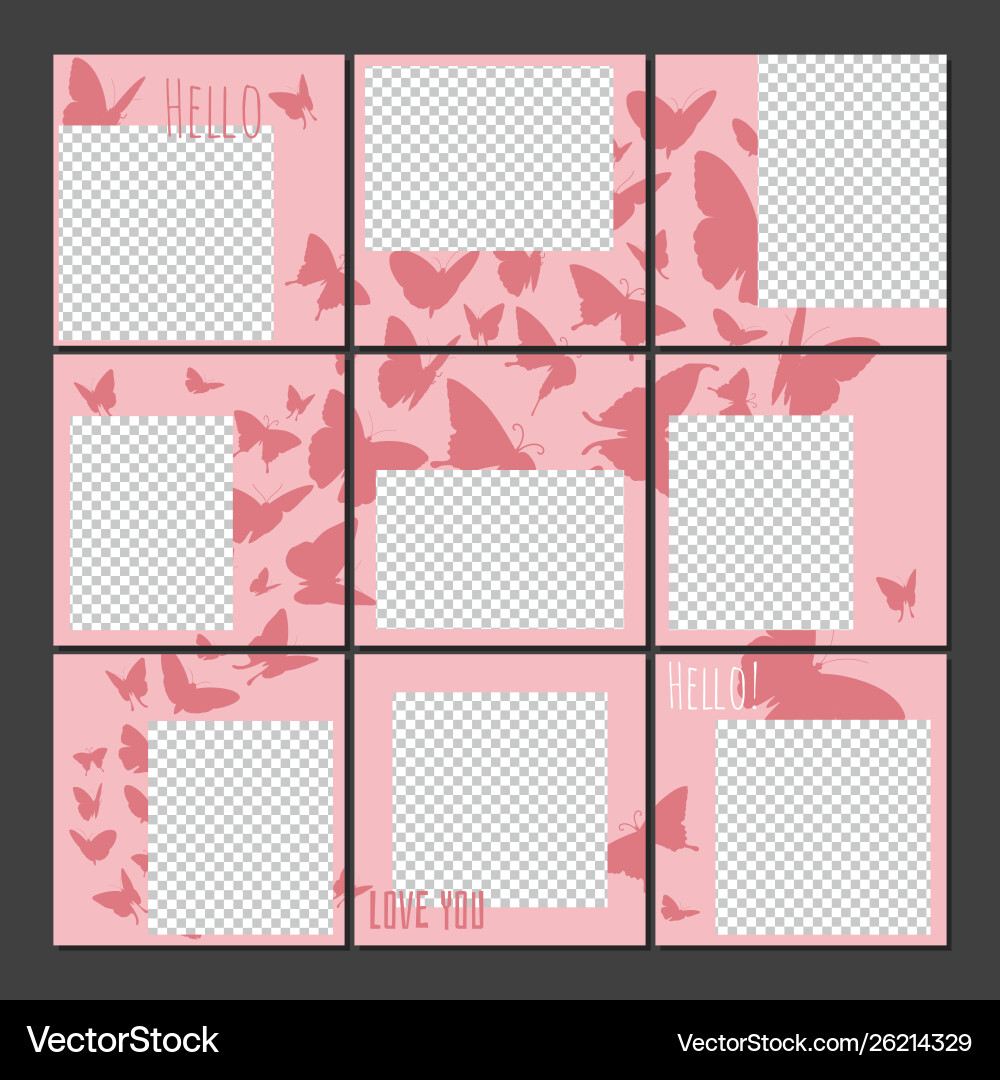 Social media posts puzzle template Royalty Free Vector Image