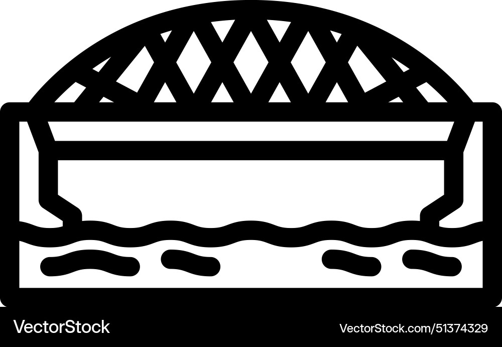 Tied-arch bridge line icon Royalty Free Vector Image