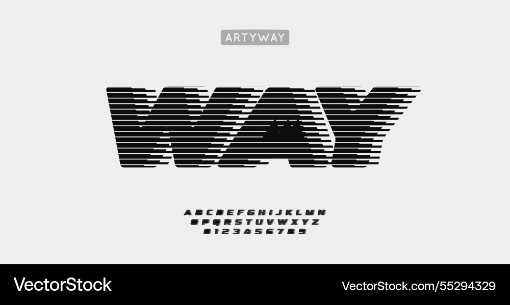 Wind striped letters bold dynamic typography Vector Image