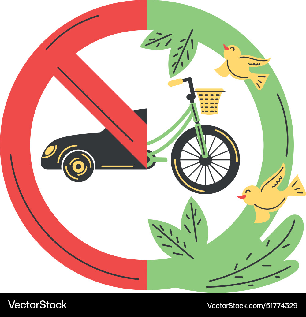 World car free day awareness campaign Royalty Free Vector