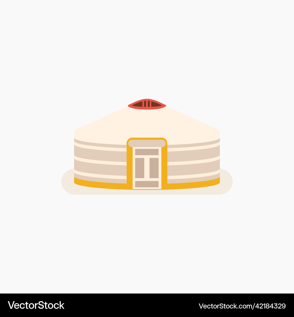 Yurt of nomads flat Royalty Free Vector Image - VectorStock