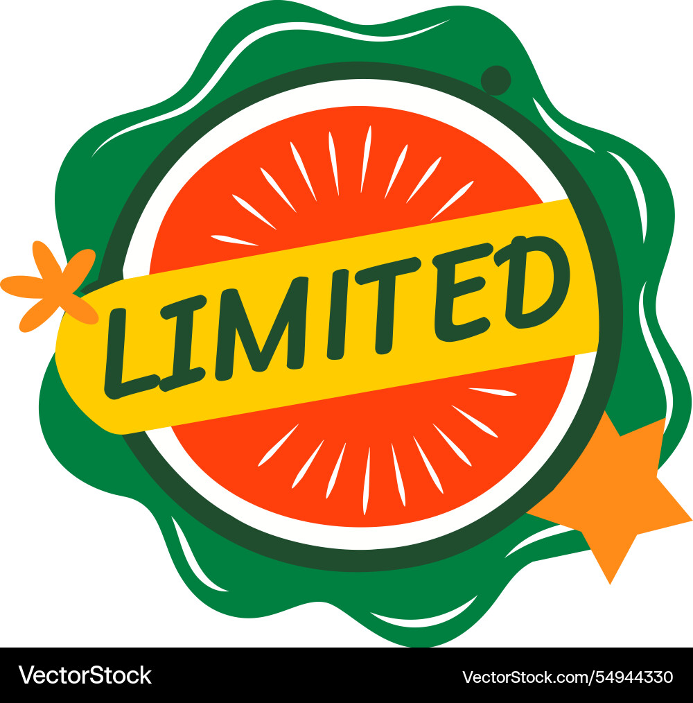 A flat sticker of limited typography Royalty Free Vector