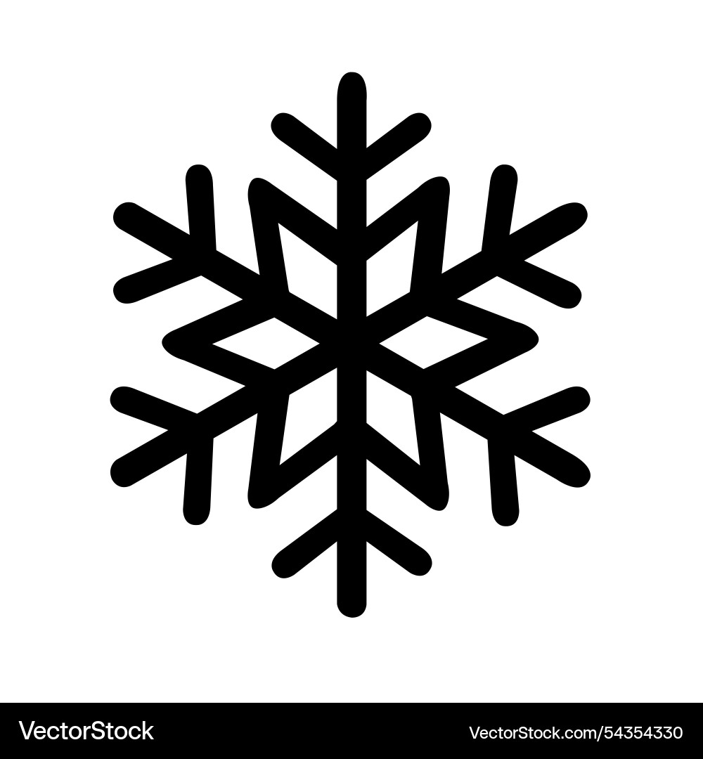 Black snowflake isolated white background Vector Image