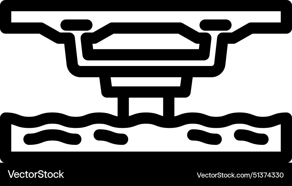 Box girder bridge line icon Royalty Free Vector Image