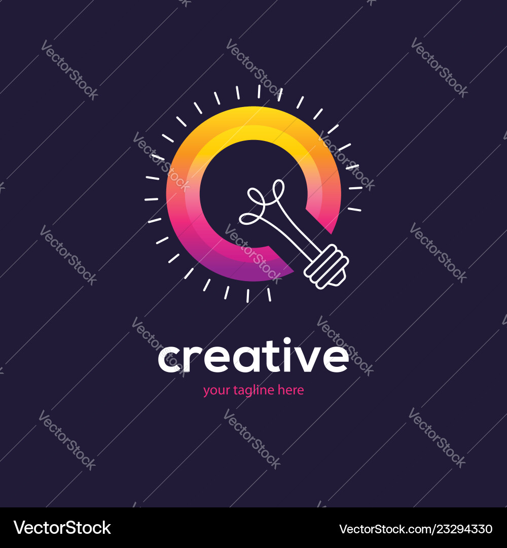 Bright colorful light bulb logo Royalty Free Vector Image