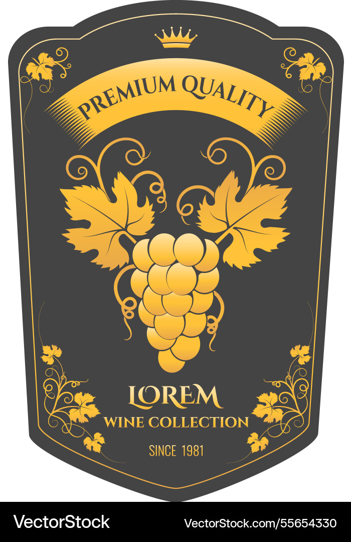 Collection grape vine label Royalty Free Vector Image