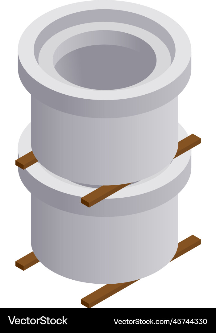 Concrete production cylinders composition Vector Image