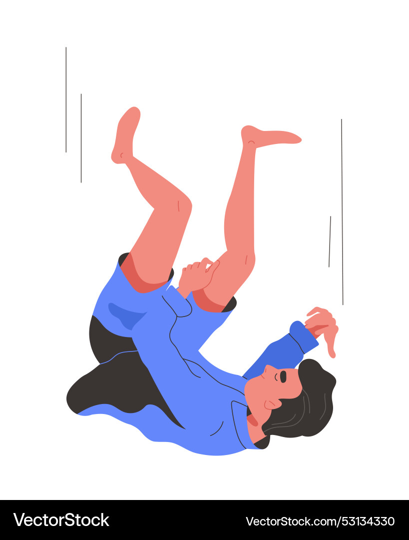Falling person concept man in sky fall down Vector Image