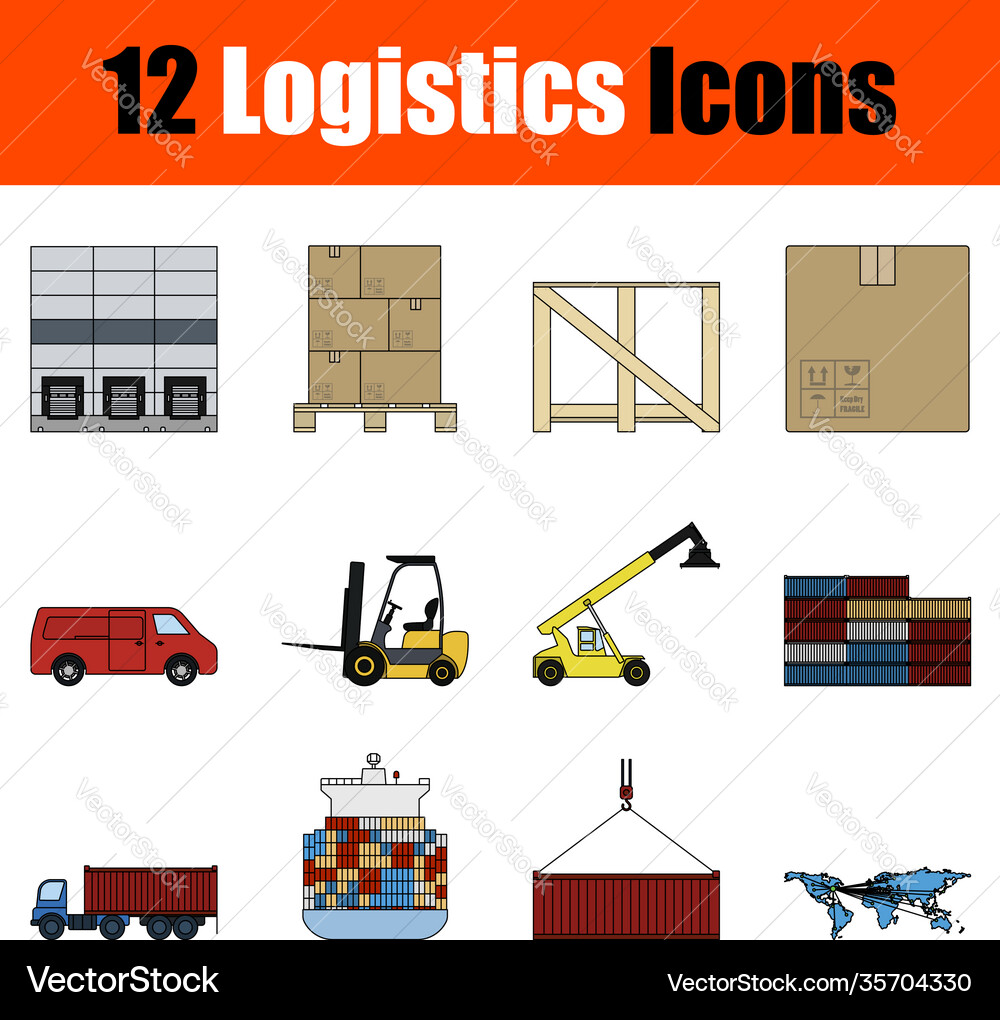 Logistics icon set Royalty Free Vector Image - VectorStock