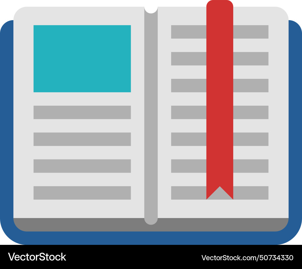 Open book color icon reading symbol study sign Vector Image Open book color icon reading symbol study sign Vector Image