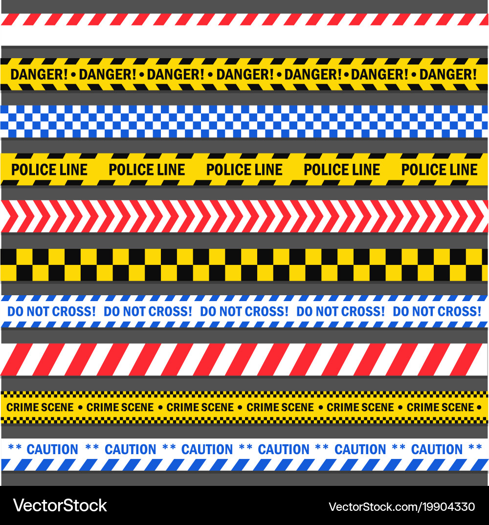 Police and construction tape Royalty Free Vector Image