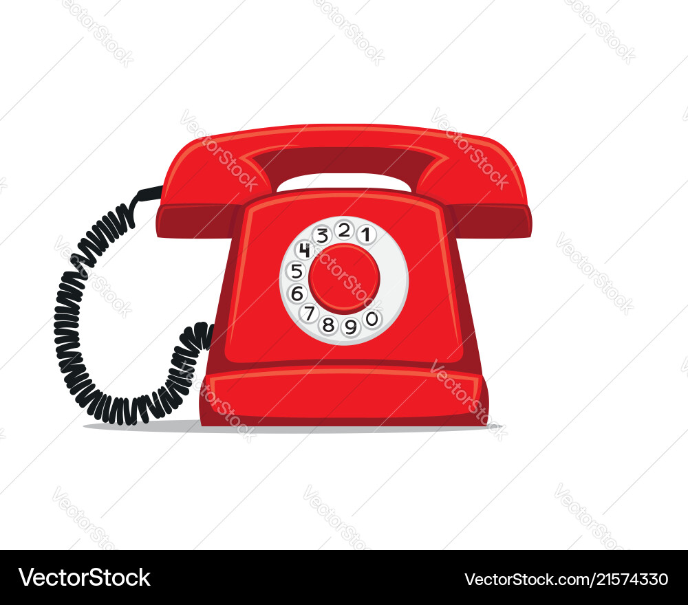 Red retro phone Royalty Free Vector Image - VectorStock