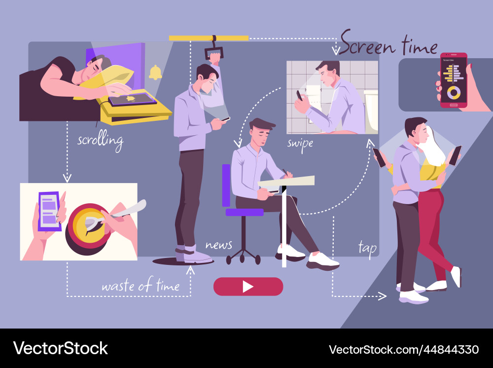 Screen time concept Royalty Free Vector Image - VectorStock