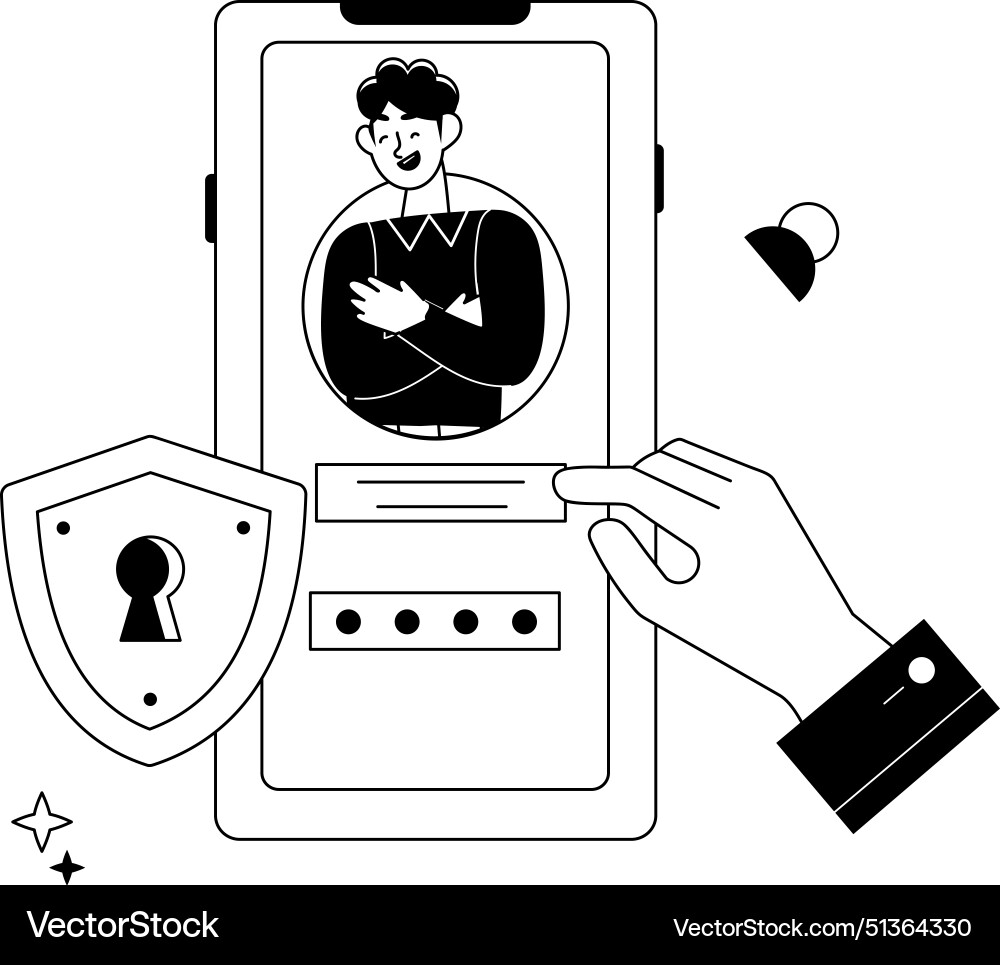 Secure login Royalty Free Vector Image - VectorStock