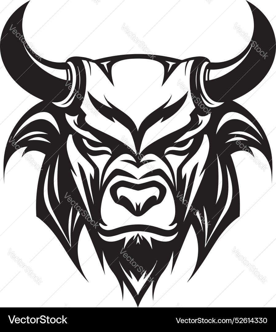 Tech bull innovation and technology in a black Vector Image