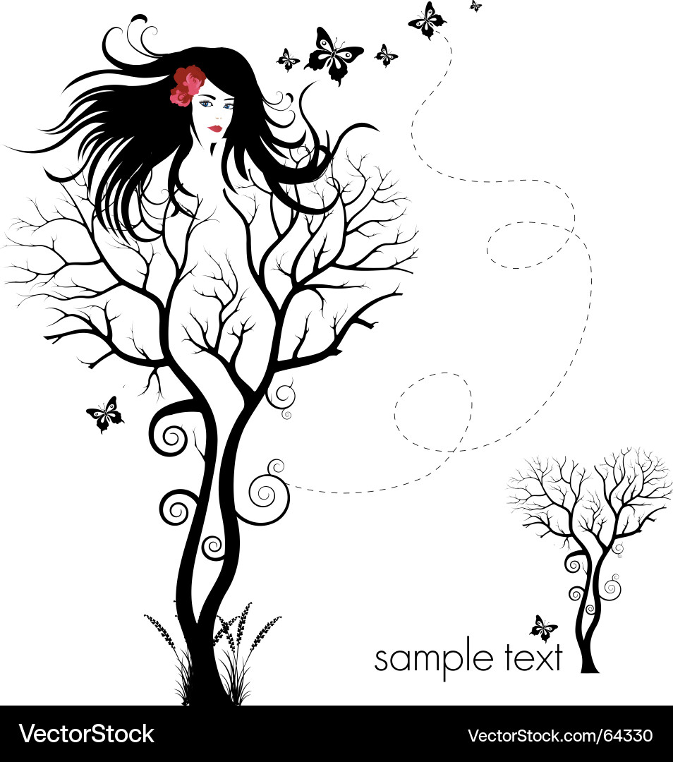 Tree woman abstract Royalty Free Vector Image - VectorStock