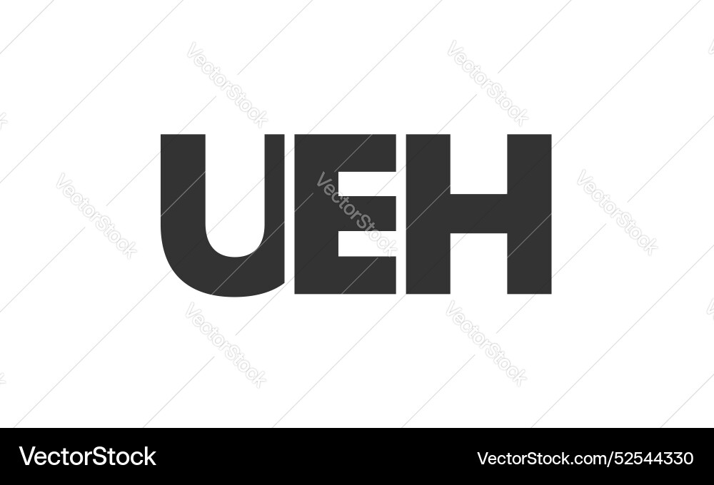 Ueh logo design template with strong and modern Vector Image