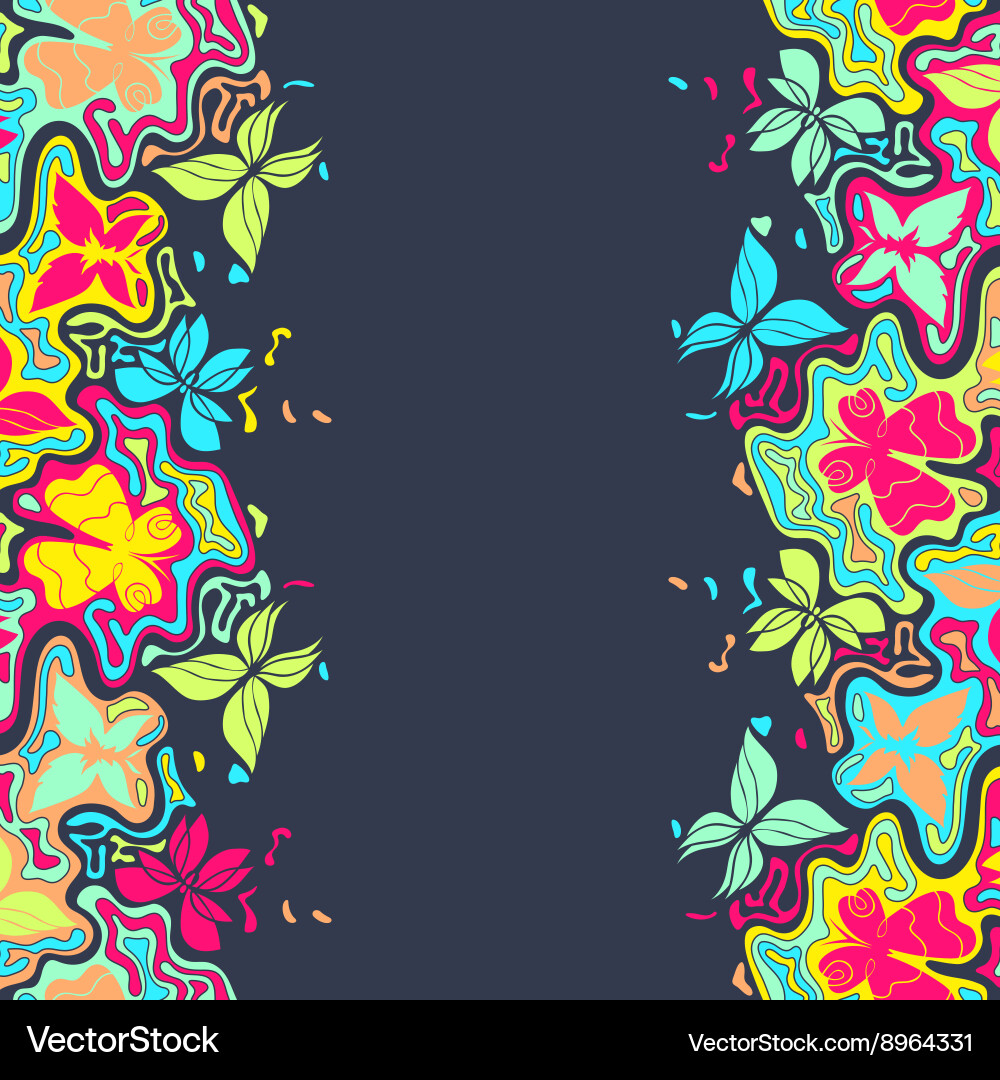 Butterfly border color Royalty Free Vector Image