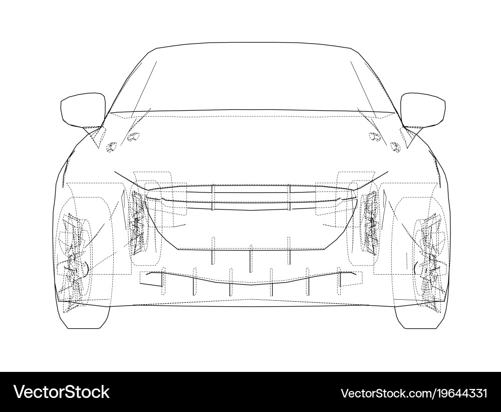 Car outline drawing Royalty Free Vector Image - VectorStock