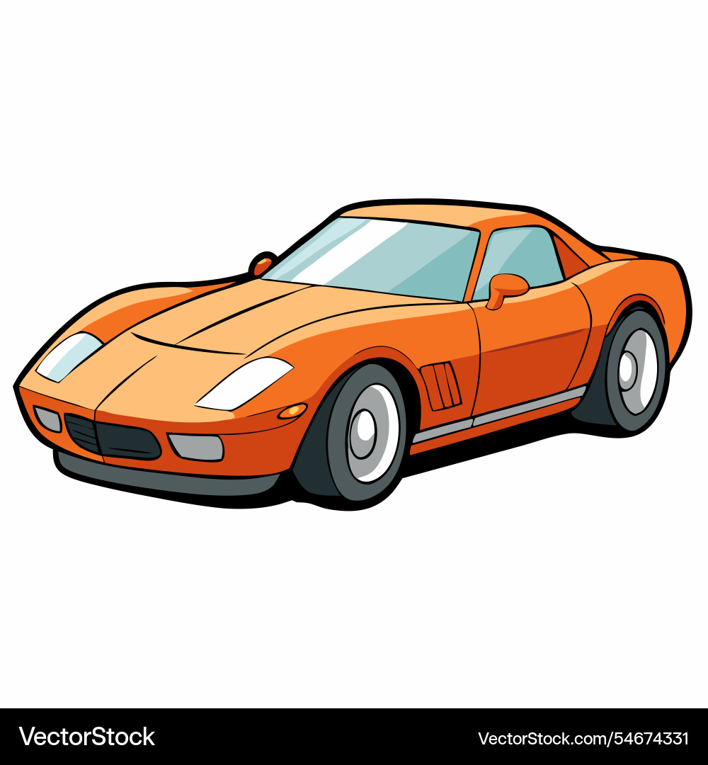 Corvette car flat design Royalty Free Vector Image