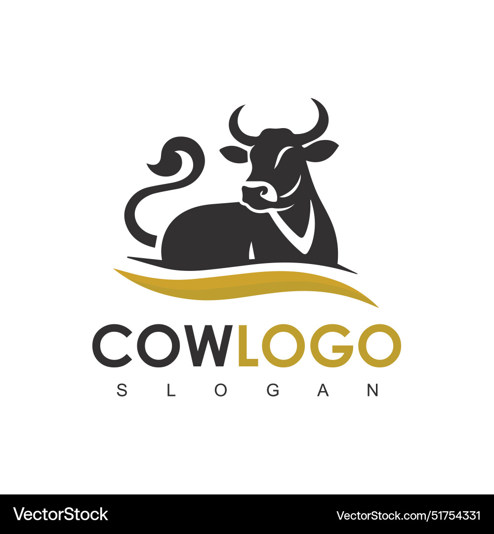 Cow logo premium farm product design Royalty Free Vector