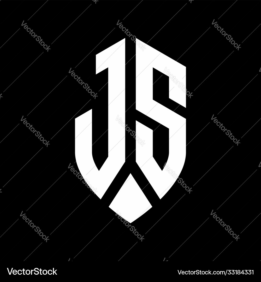 Js logo monogram with emblem shield style design Vector Image