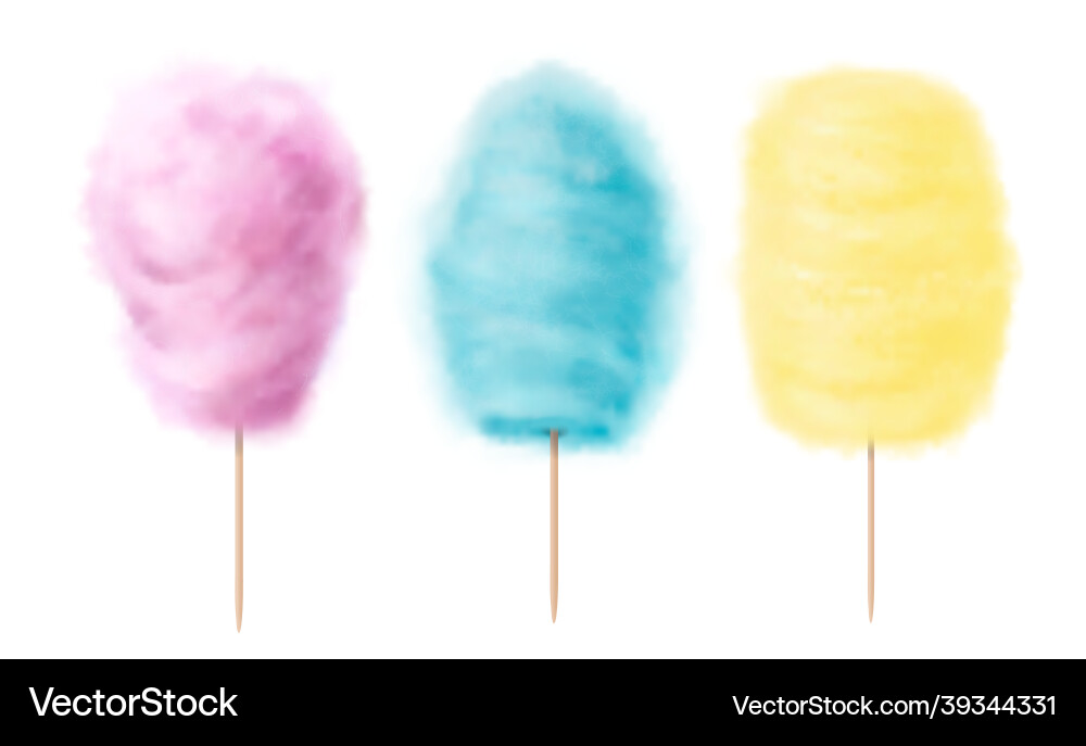 Pink blue and yellow cotton candy Royalty Free Vector Image
