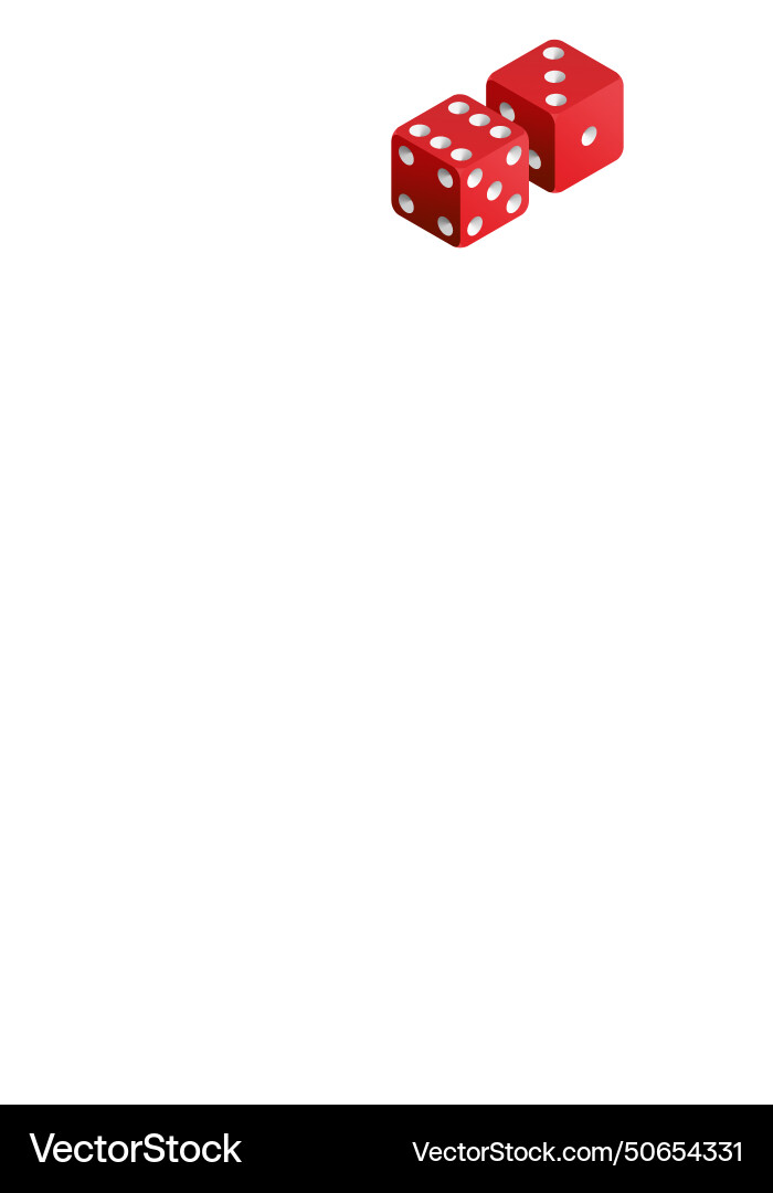 Realistic red dice icon Royalty Free Vector Image