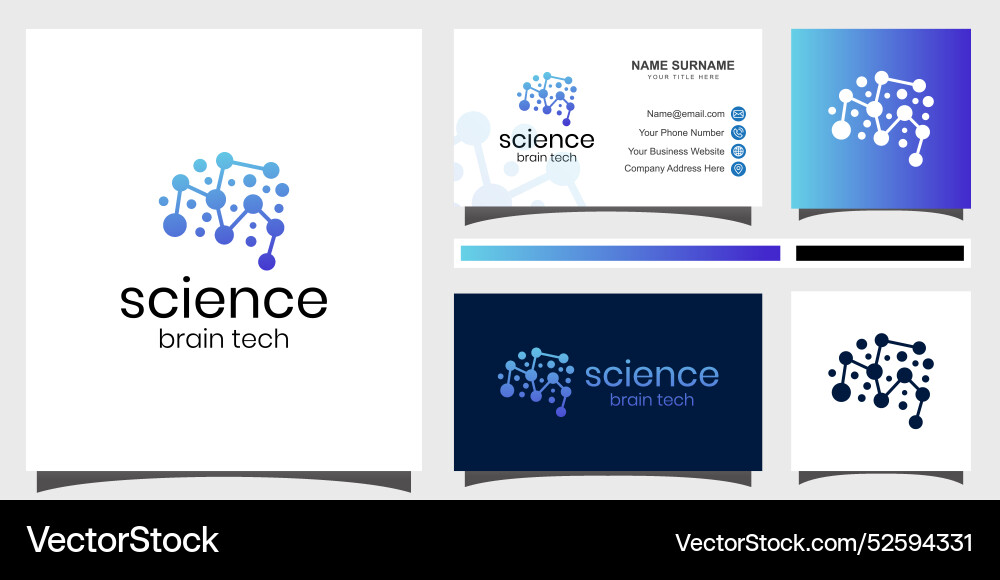 Smart technology brain connect logo design Vector Image