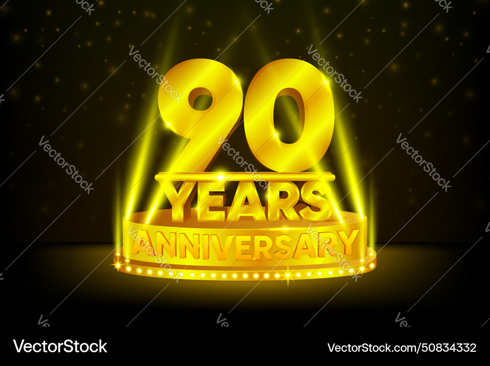 90 years anniversary celebration Royalty Free Vector Image