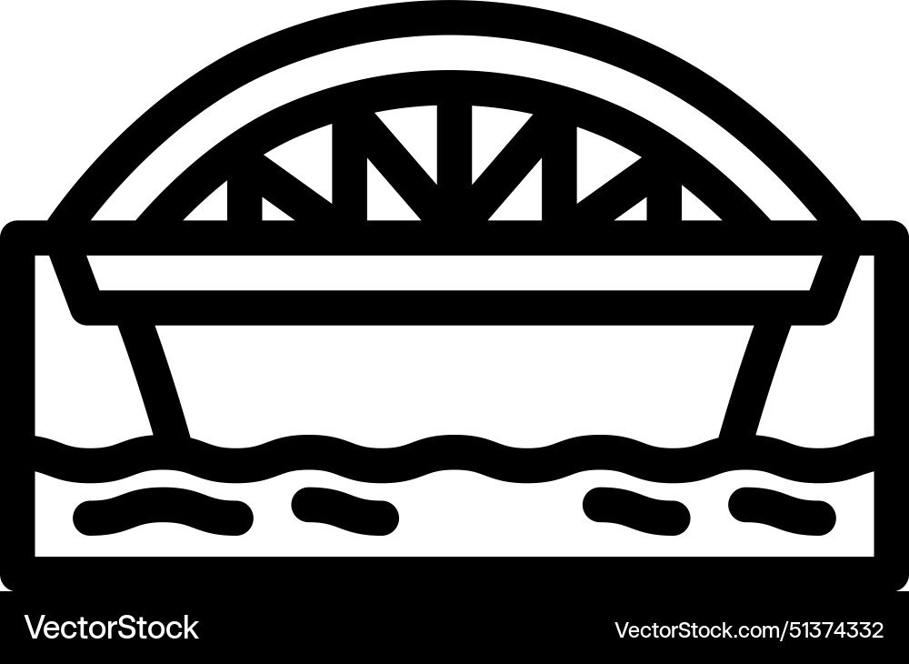 Bowstring bridge line icon Royalty Free Vector Image