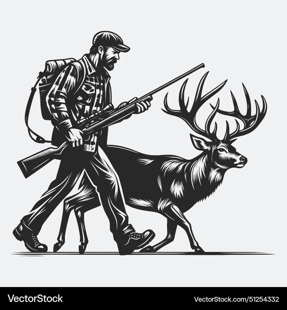 Hunting life svg silhouette file Royalty Free Vector Image