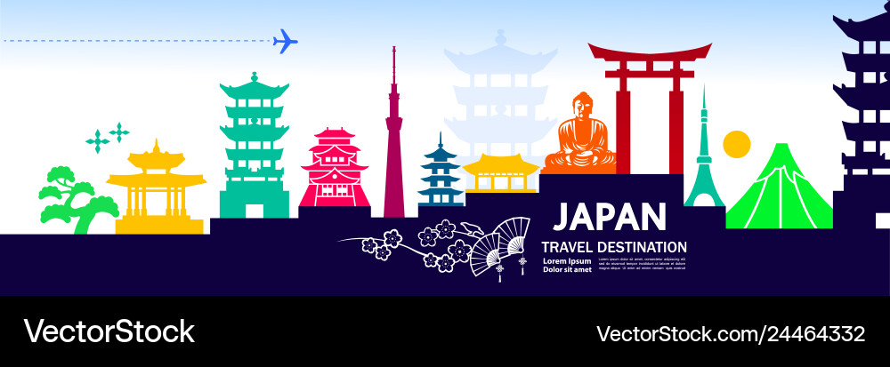 Japan travel destination Royalty Free Vector Image