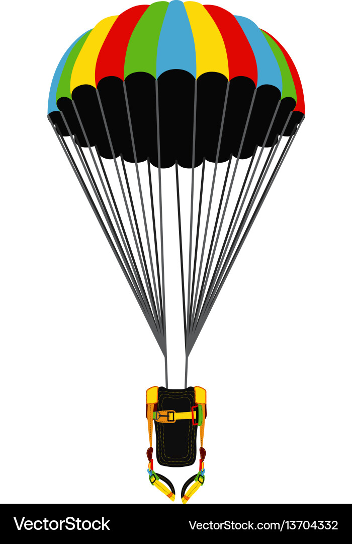Parachute pack with opened skydiving Royalty Free Vector