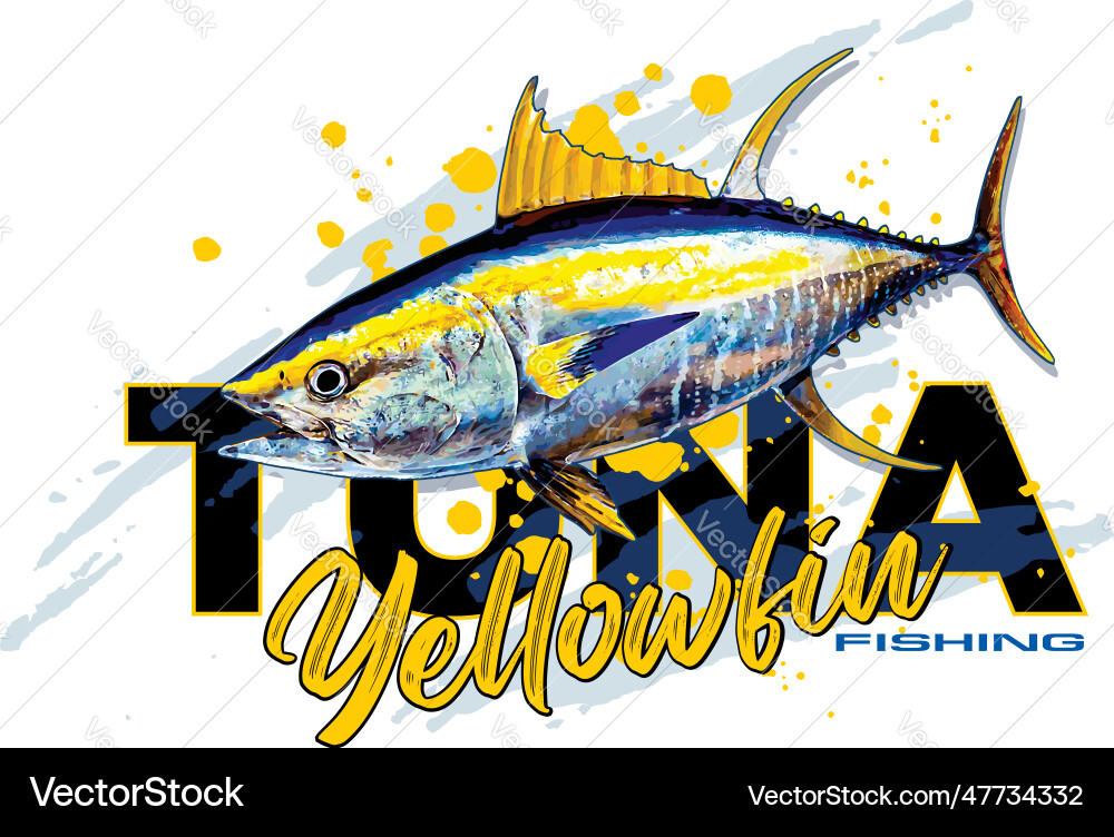 Yellowfin Tuna Fishing Royalty Free Vector Image