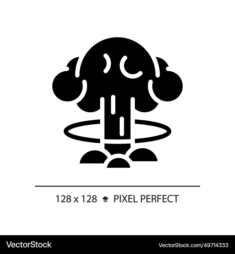 2d pixel perfect glyph style nuclear explosion Vector Image