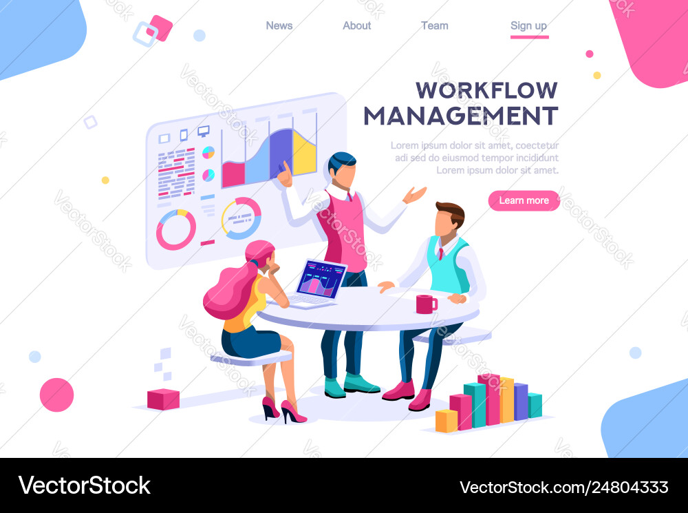 Business workflow graph Royalty Free Vector Image