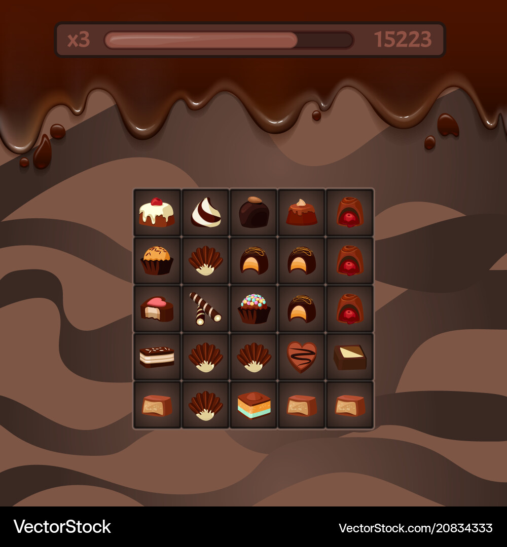 Concept game with chocolate Royalty Free Vector Image