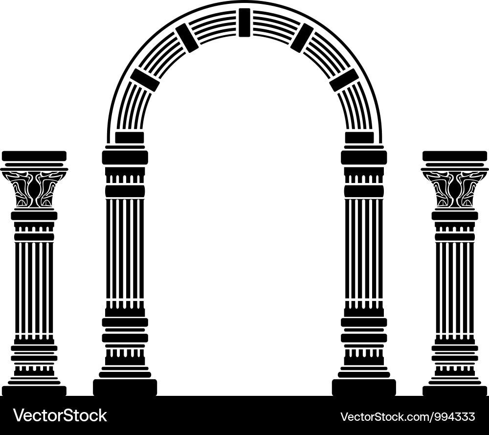 Fantasy arch and columns stencil fourth variant Vector Image