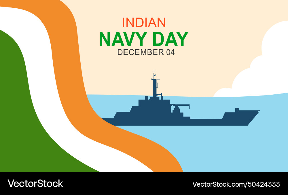 Indian navy day 4 december template Royalty Free Vector