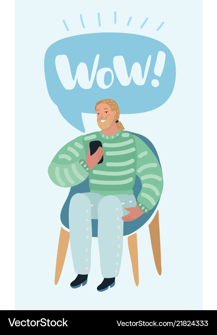 Man talking on a mobile sitting chair Royalty Free Vector