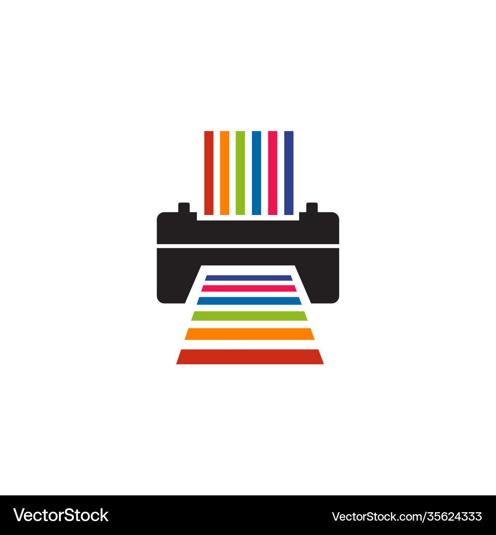 Printer icon logo design template Royalty Free Vector Image