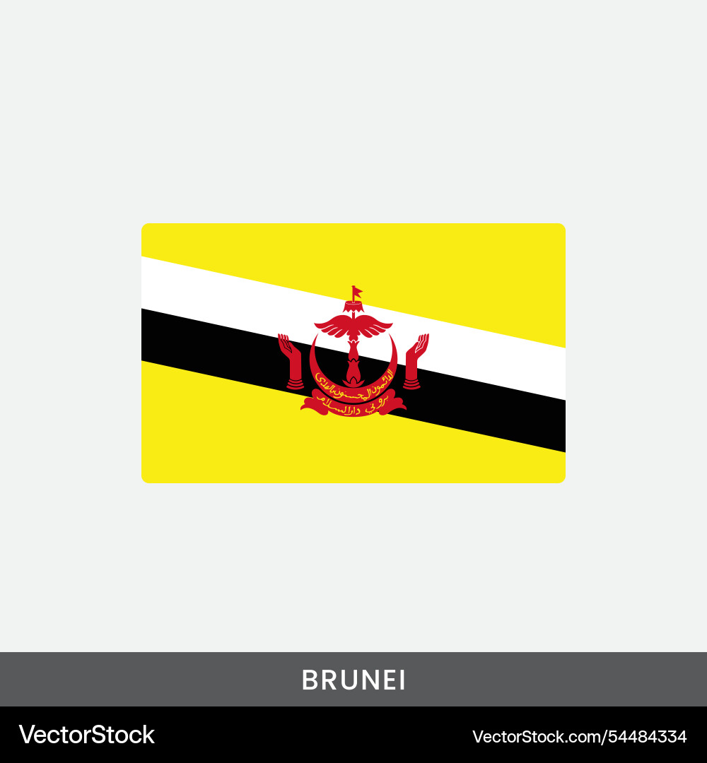 Brunei national flag design Royalty Free Vector Image