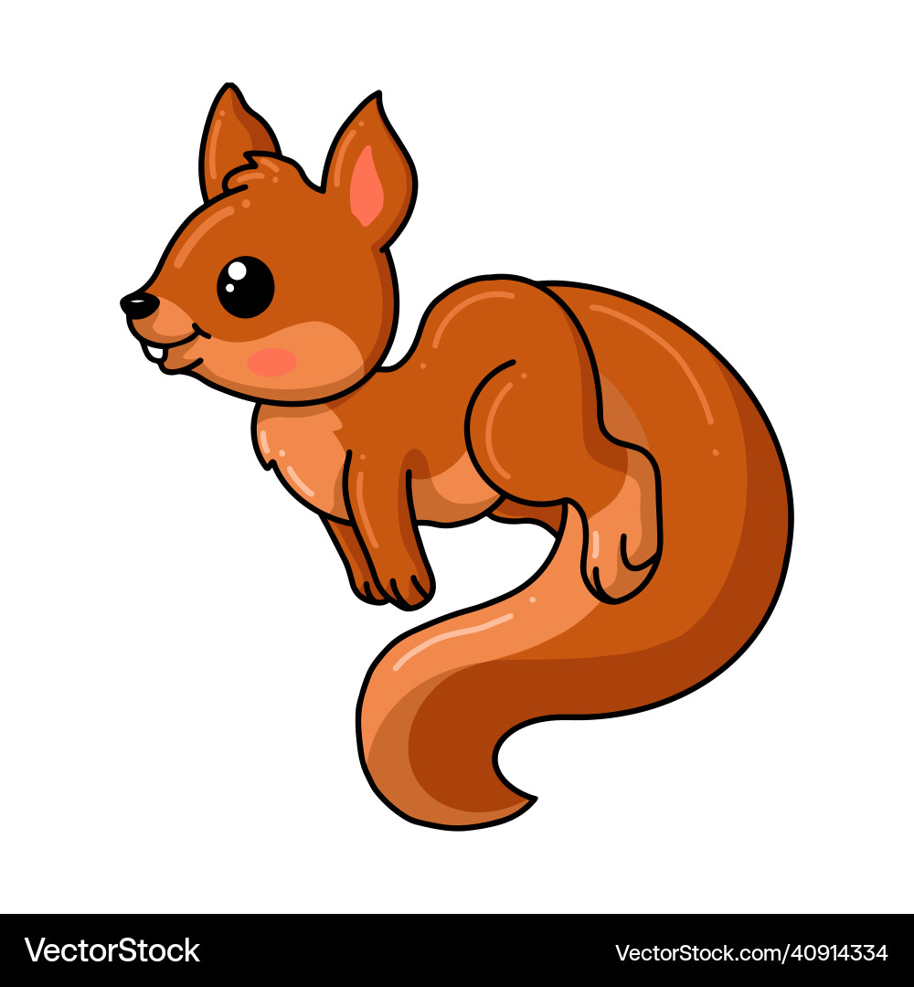 Cute little squirrel cartoon running Royalty Free Vector