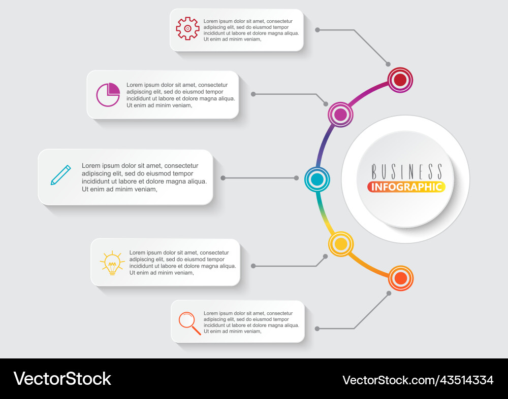 Timeline infographics design workflow or process Vector Image