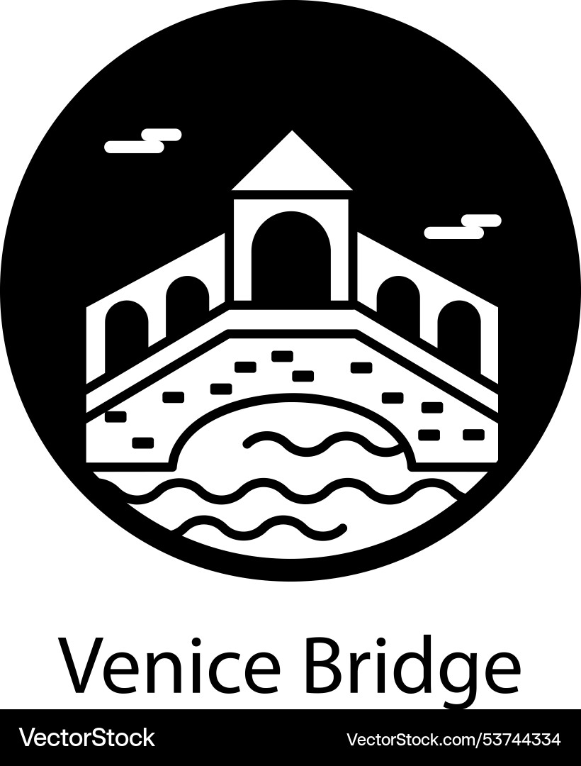 Venice bridge Royalty Free Vector Image - VectorStock